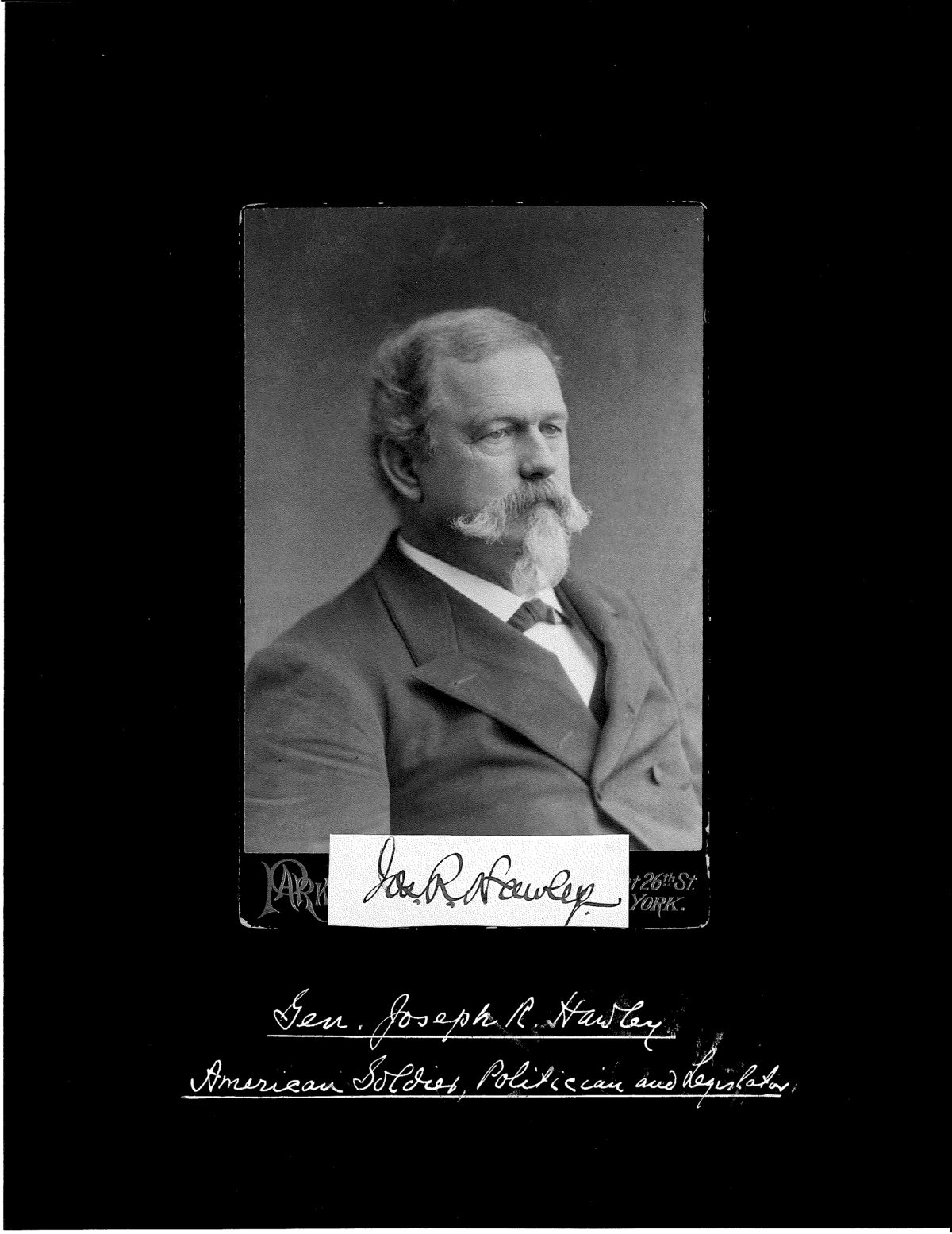 Autographed Photo – Gen. Joseph R. Hawley, American Soldier, Politician ...