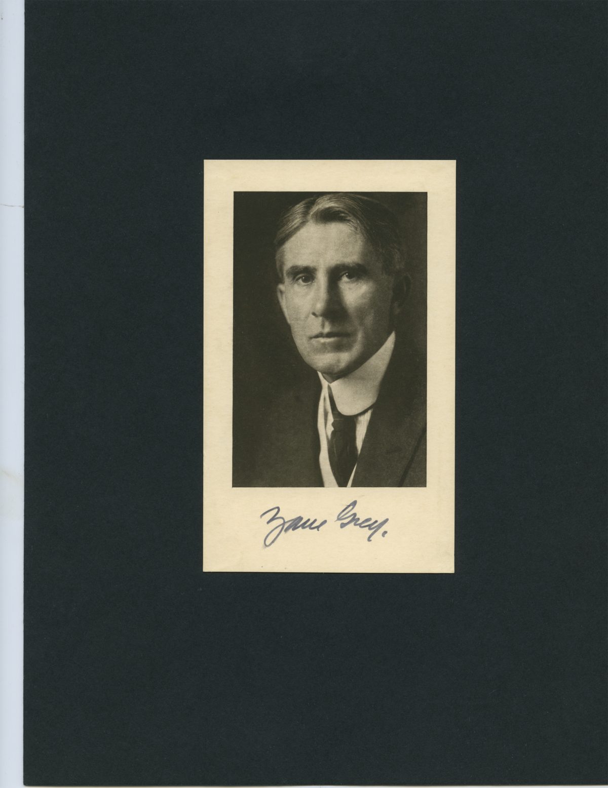Autographed Photo – Zane Grey, American Novelist – New Ulm Art Collection