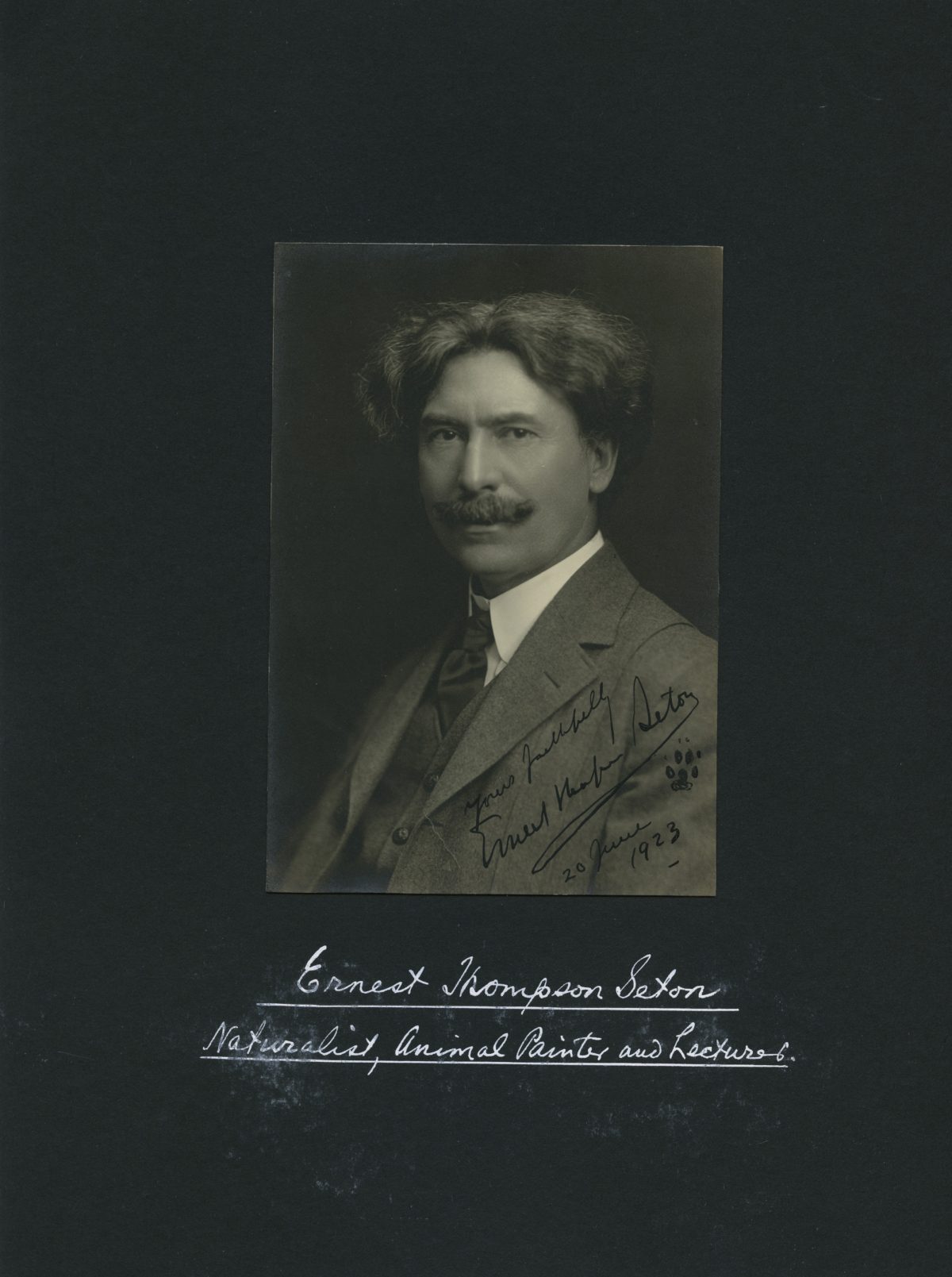 Autographed Photo – Ernest Thompson Seton, Naturalist, Animal Painter ...