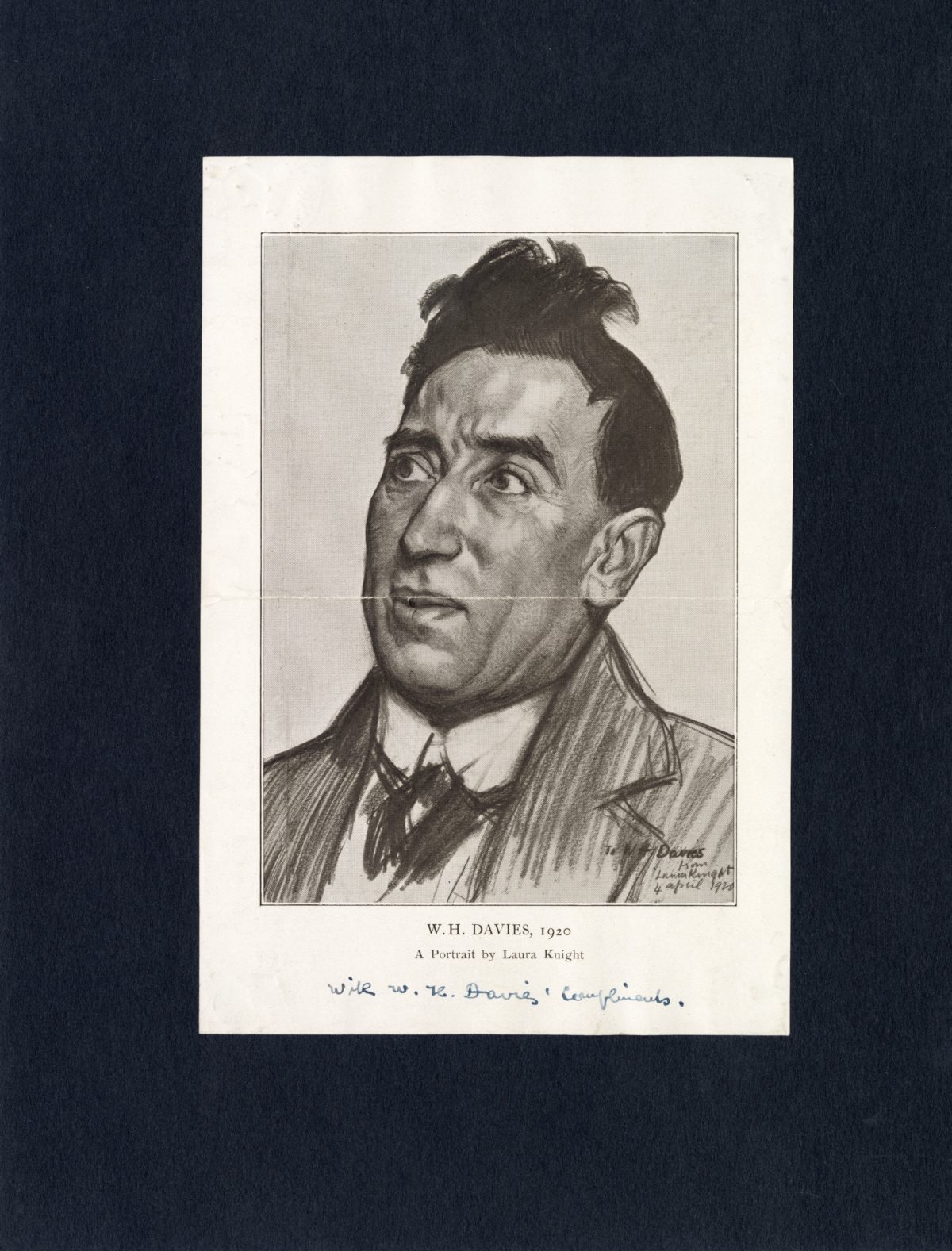 Autographed Sketch – W. H. Davies, Welsh Born English Poet – New Ulm ...