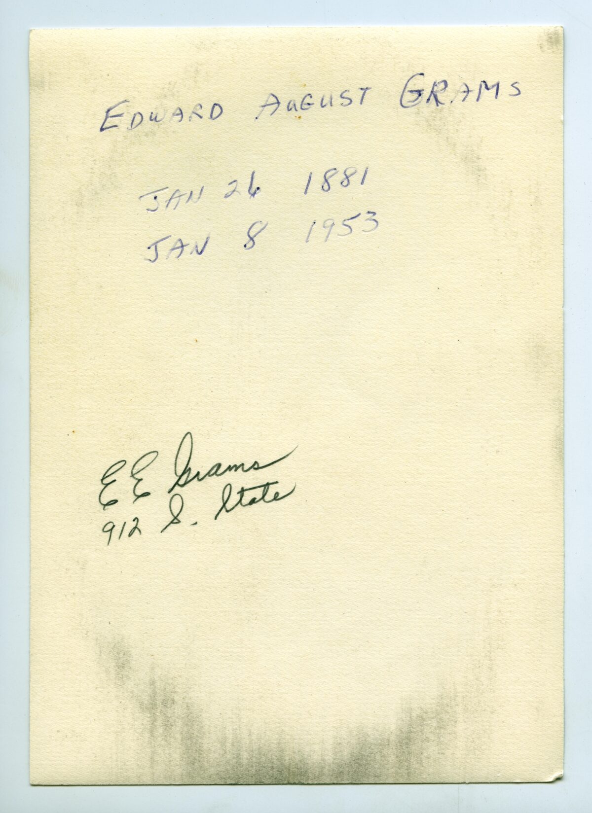 Photograph of Edward August Grams (reproduction) – New Ulm Art Collection